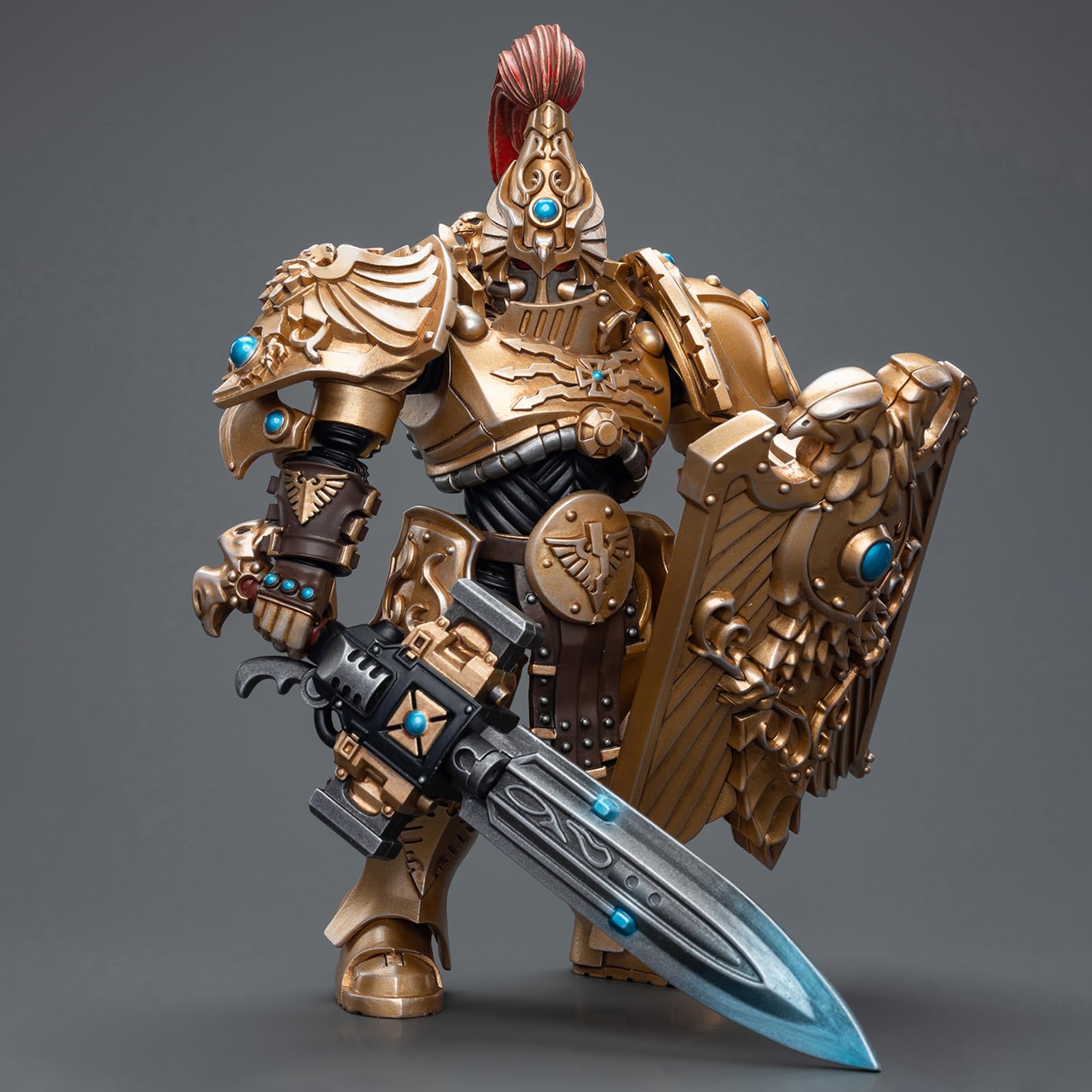 Pipigirl JoyToy 40K Space Marine Genuine License 1/18 Action Figure, Adeptus Custodes Custodian Guard with Sentinel Blade and Praesidium Shield