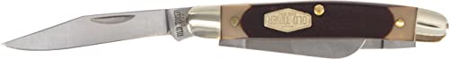 Old Timer 108OT Junior 4.7in S.S. Traditional Folding Knife with 2in Clip Point Blade and Sawcut Handle for Outdoor, Hunting, Camping and EDC