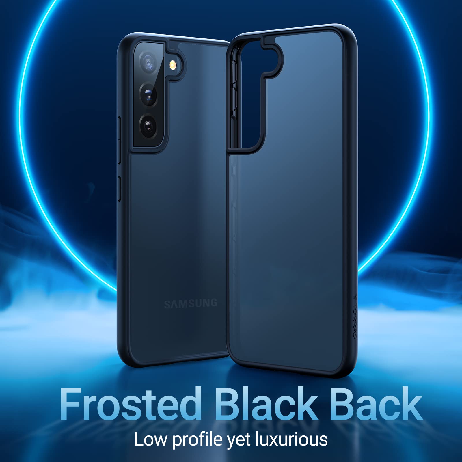 TORRAS Shockproof Galaxy S22 Plus Case, Military Grade Drop Tested, Translucent Matte, Slim Protective, 5G Guardian, Black