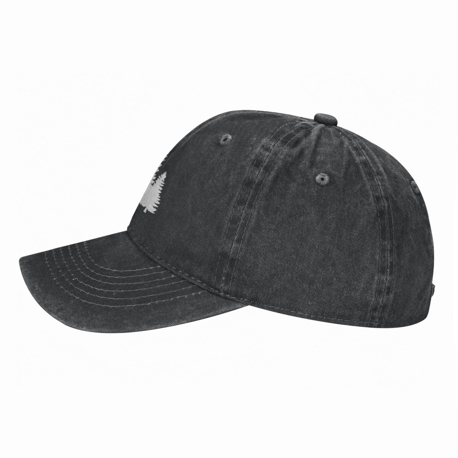 Yipaidel Women‘s Trees Forest Distressed Hat, Adjustable Vintage Washed Baseball Cap for Aunt and Mom Black
