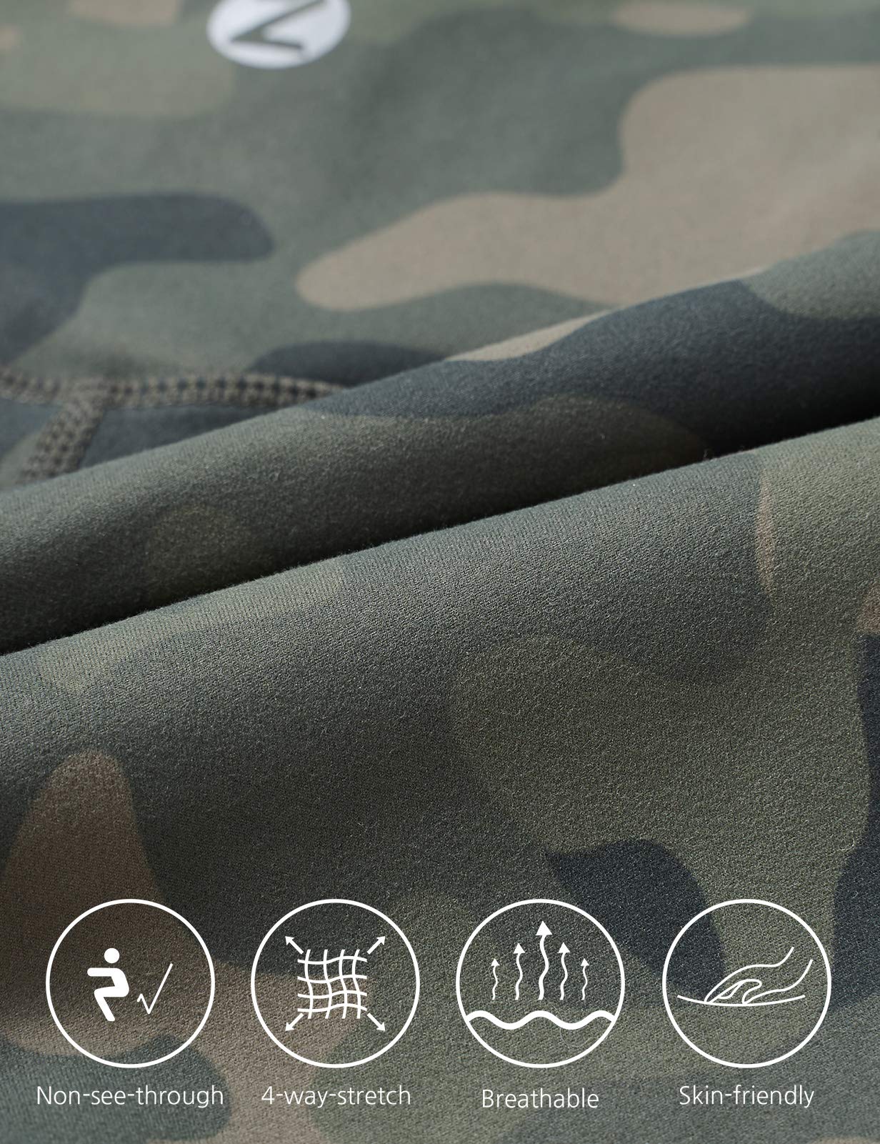 ZUTY Capri Leggings for Women with Pockets Athletic Spandex Leggings Yoga Capri Green camo Splinter M