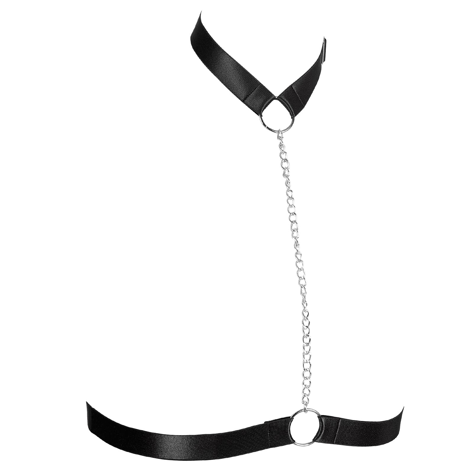 Plus Size Women Harness Top Body Chain Goth Rave Adjustable Body for Women and Girls (Black)