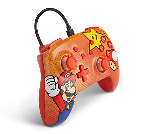 PowerA Enhanced Wired Controller for Nintendo Switch - Mario Vintage, Gamepad, Wired Video Game Controller, Gaming Controller - Nintendo Switch