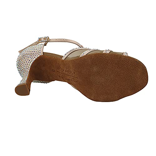 Very Fine Womens Dance Shoe Delphine Ballroom Latin Salsa Tango Cha Cha Waltz Flesh Satin 2.5" Heel 8.5 M
