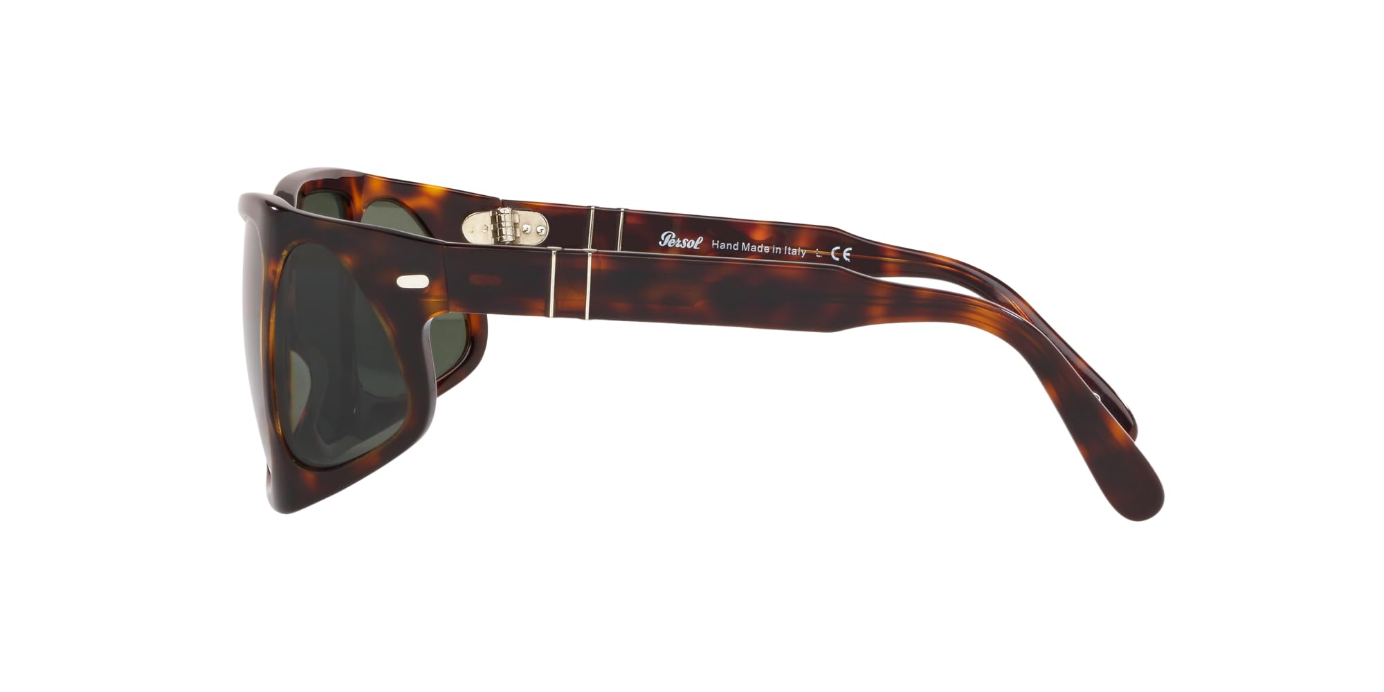 Persol PO0009 Square Sunglasses, Havana/Green, 57 mm