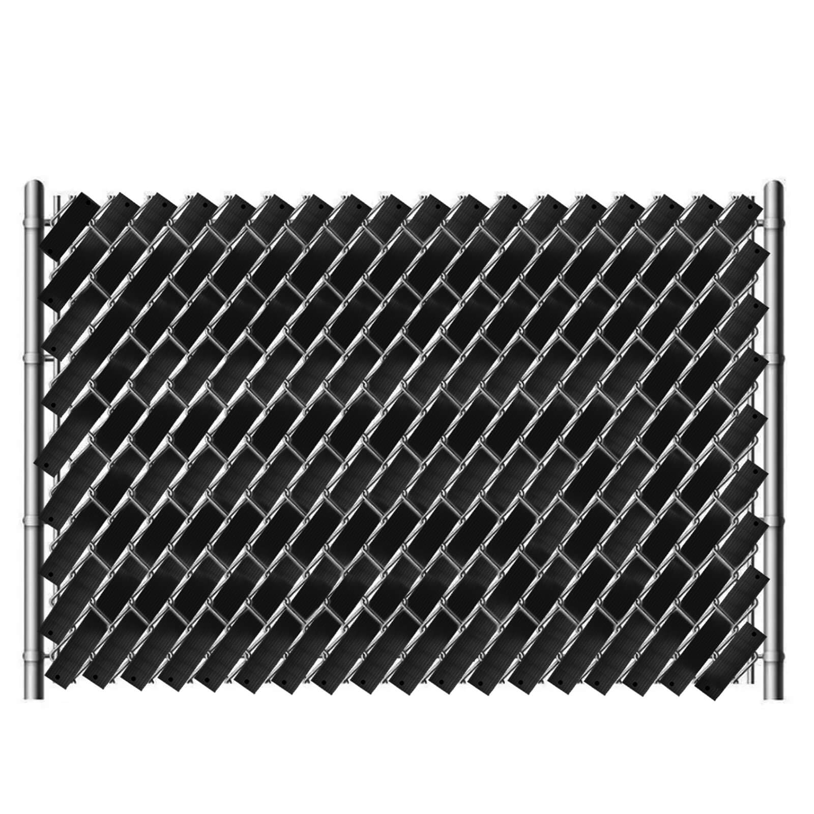 Qlvily Chain Link Fence Privacy Tape, 246ft x 0.15ft Chain Link Fence Slats, Fence Covering Privacy, Black (200PCS Button + Puncher Included)