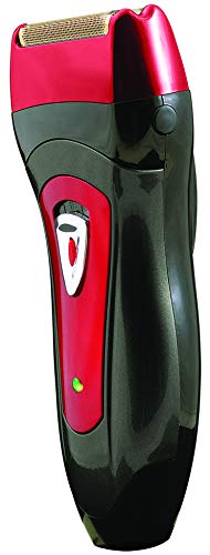 Red Dual Foil Cordless Shaver For Men - Double Head Electric Rechargeable Travel 2 Dimensional Floating Blade System with Double Foils And Pop Up Beard Trimmer