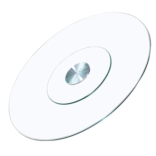 Tempered Glass Lazy Susan Rotating Turntable Tray, Large 12mm thick Turntable Clear Round Swivel Serving Plate For Dinner Table, for Home Dining Turntable ( Color : Clear , Size : 70cm (28inch) )