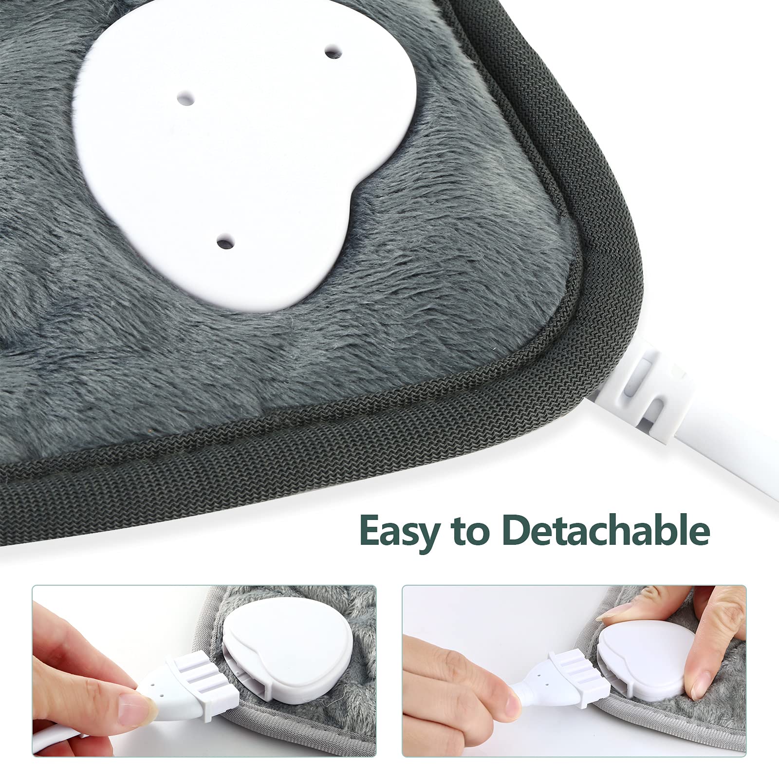 Sinocare Electric Heating Pad for Back Pain Relief Neck and Shoulders Cramps - Extra Large [12"x24"] - Auto Shut Off - Heat Pad with Moist & Dry Therapy Dark Grey