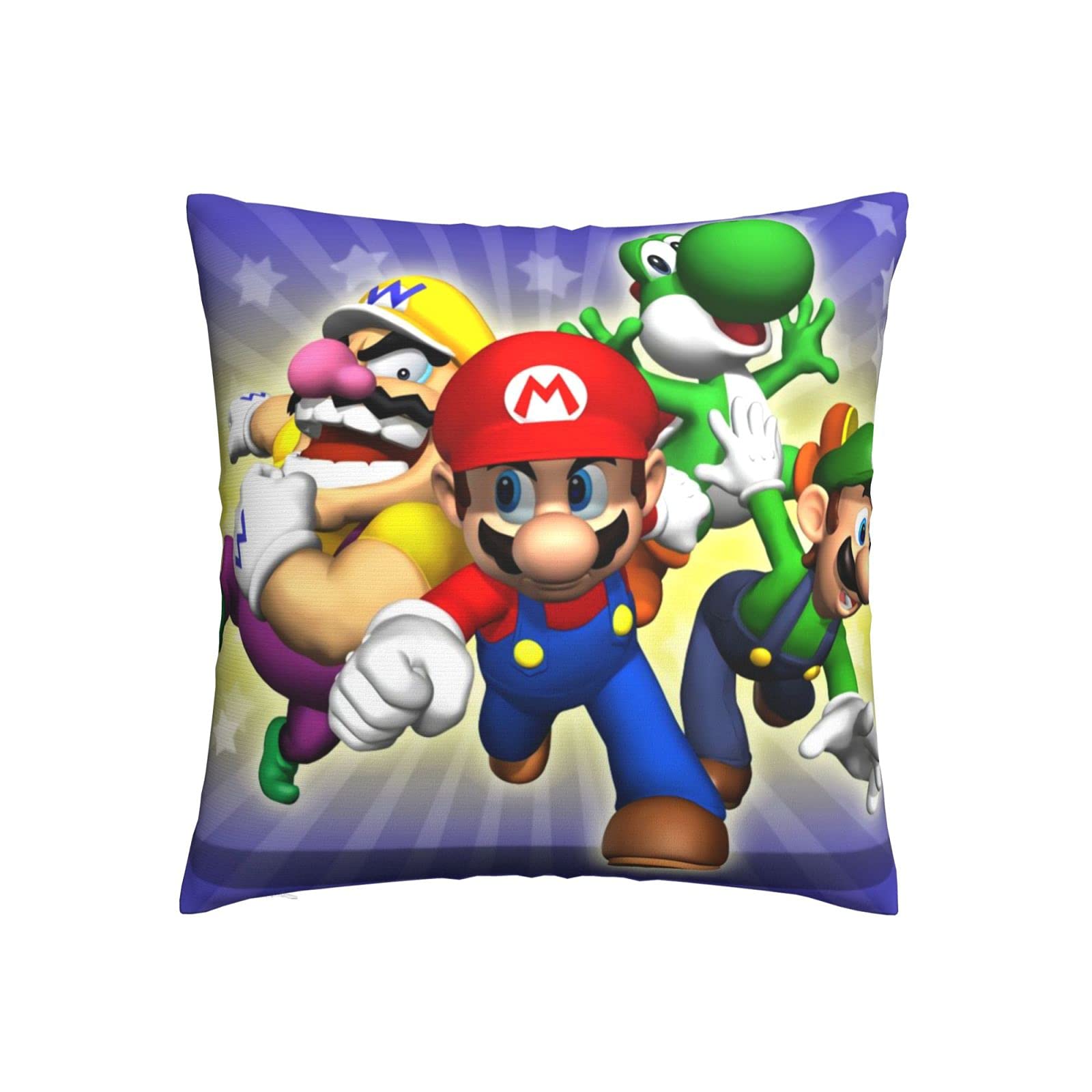 PEVNMXA Cute Characters Throw Pillow Covers 18x 18 Inch Soft Square Cushion for Couch Decorative Pillows Cases for Sofa Bedroom Gameroom