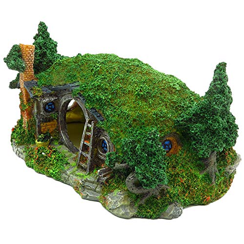 Sdtom Aquarium Decorations Fish Tank Ornament Reptile House Shelter Decor Aquarium Hillside with Betta Cave