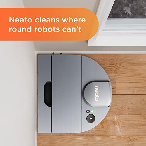 Neato D10 Intelligent Robot Vacuum CleanerâLaserSmart Nav, Smart Mapping, Cleaning Zones, WiFi Connected, 300-min runtime, Powerful Suction, Max Clean, Edges, Corners & Pet Hair, XXL Dustbin, Alexa