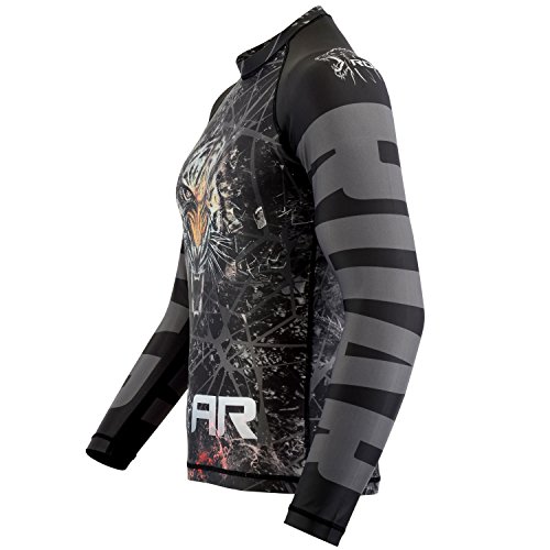 ROAR MMA Rash Guard & BJJ Shorts Set Mens Fight Wear Cage Fight Grappling Training (Dragon-2Pcs-Set, XLarge)