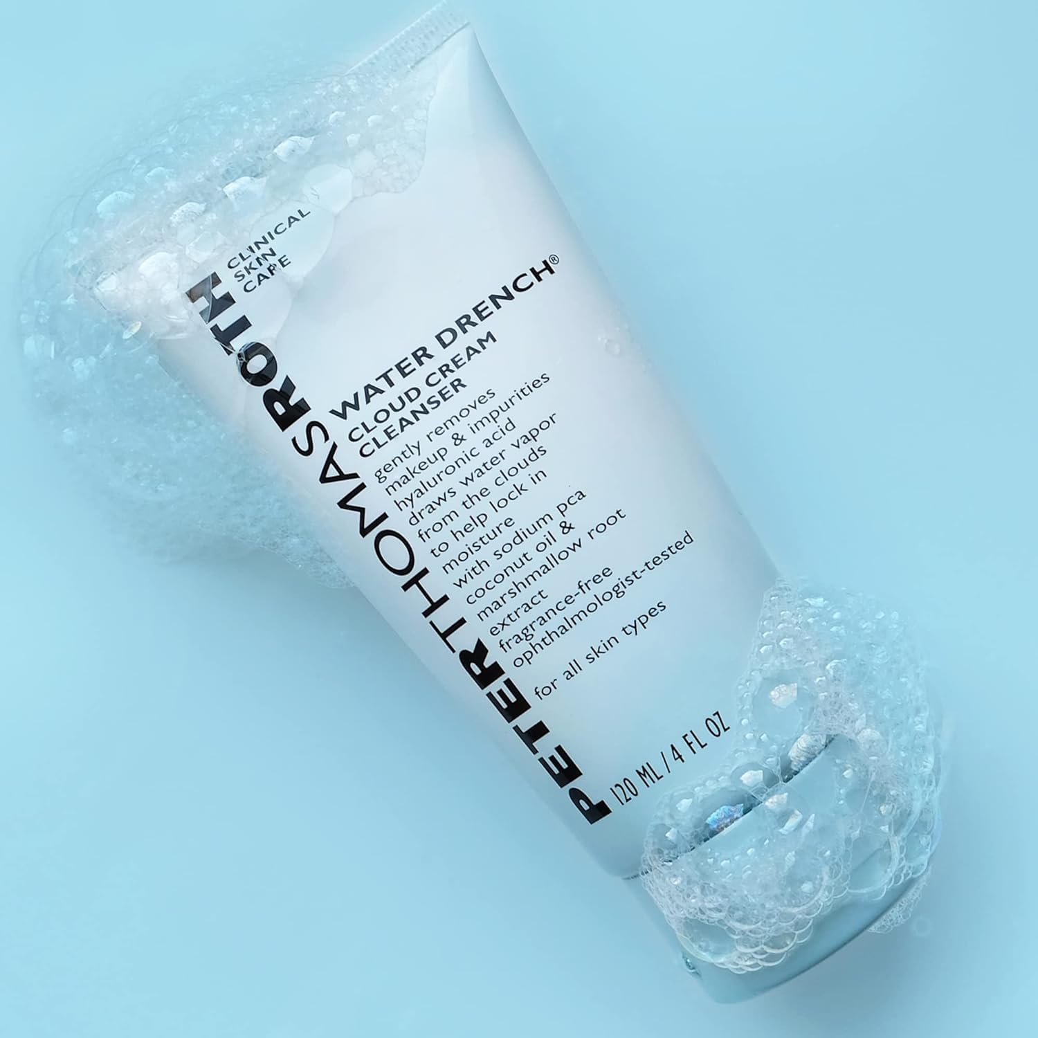 Peter Thomas Roth | Water Drench Cloud Cream Cleanser | Hydrating Face Wash with Hyaluronic Acid, Gently Removes Makeup and Impurities, 4.06 Fl Oz
