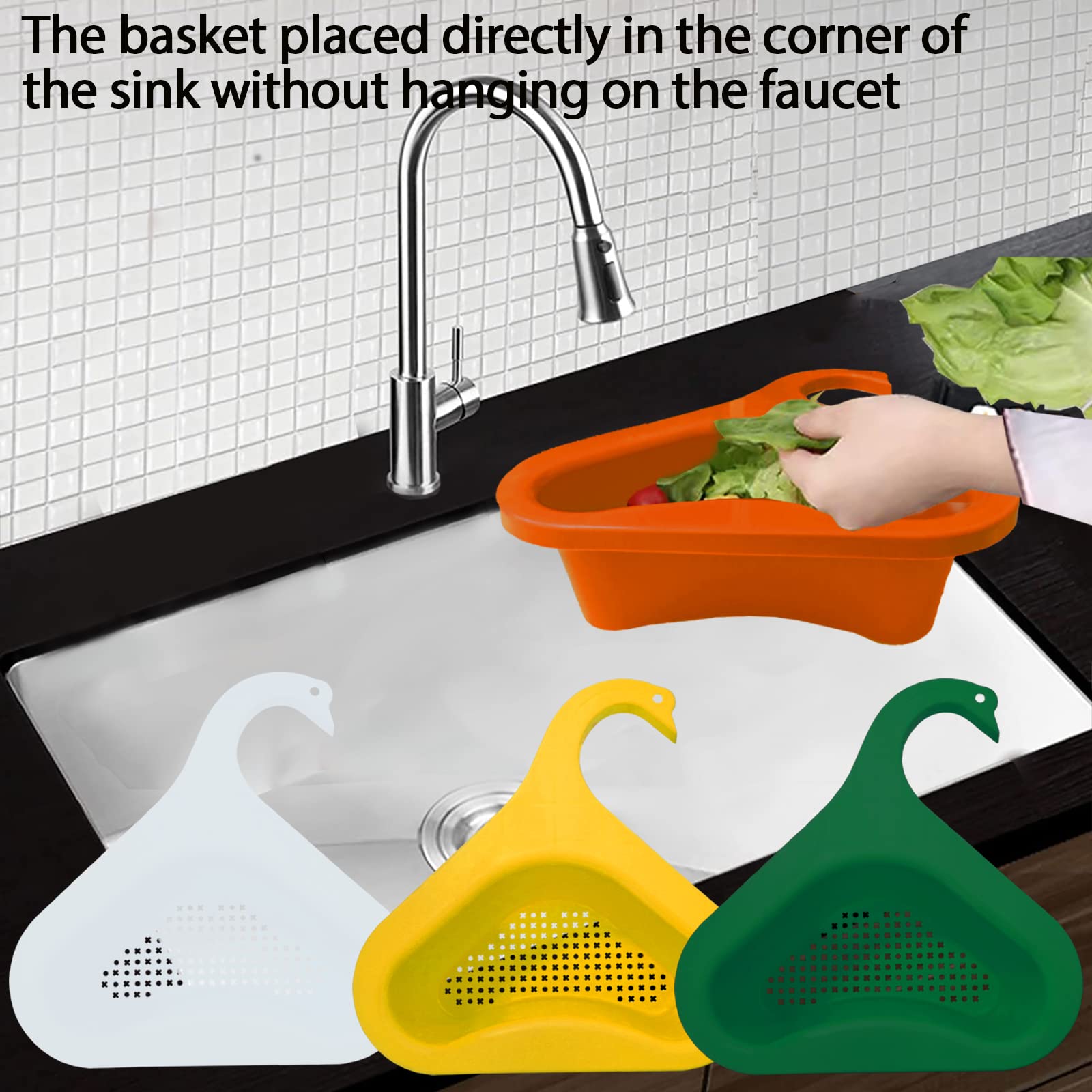 YouOKLight Kitchen Sink Drain Basket, Drain Basket for Kitchen Sink Food. Multifunctional Drainer Rack Sink strainers for Kitchen Sink Food Catcher, Kitchen Waste Drain Basket 4 PCS