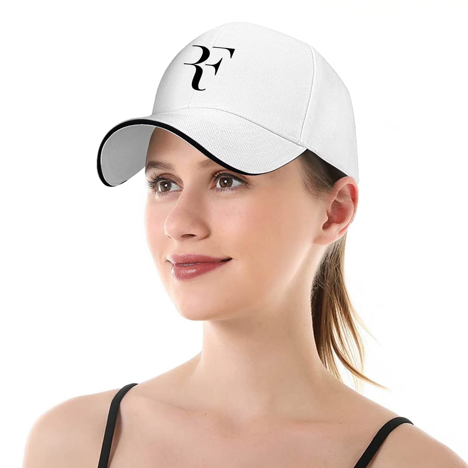 ROGER FEDERER hat Adult Unisex Classic Adjustable Sandwich Baseball Hats for Men&Women White