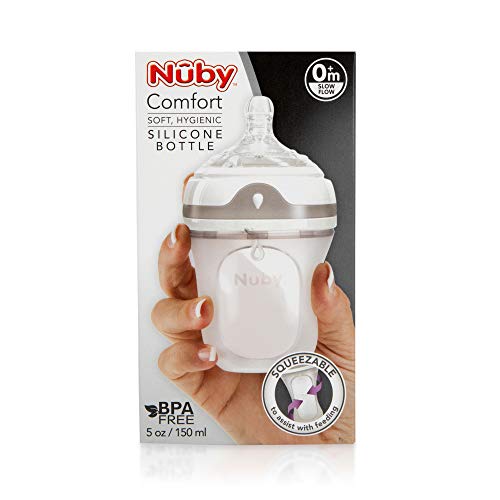 Nuby Comfort Soft Hygienic Squeezable Silicone Bottle, 5 Oz