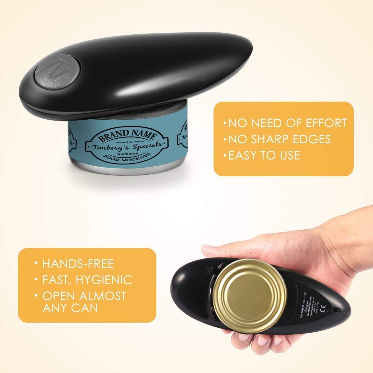 Vivibyan Electric Can Opener, Best Hands-Free Automatic Electric Can Opener for Kitchens and Restaurants, One-Touch Start Operation, Chef's Best Choice Manual