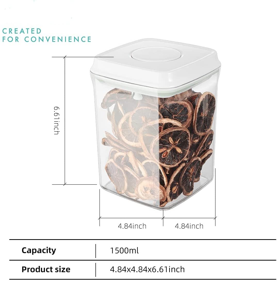 Vivostore Airtight Food Storage Containers with Airtight Lids Set - 2 PC Set 1.5 QT&0.5QT - BPA Free - Push to Open Design 100percent Leakproof Plastic Storage Containers. 500ML 1500ML
