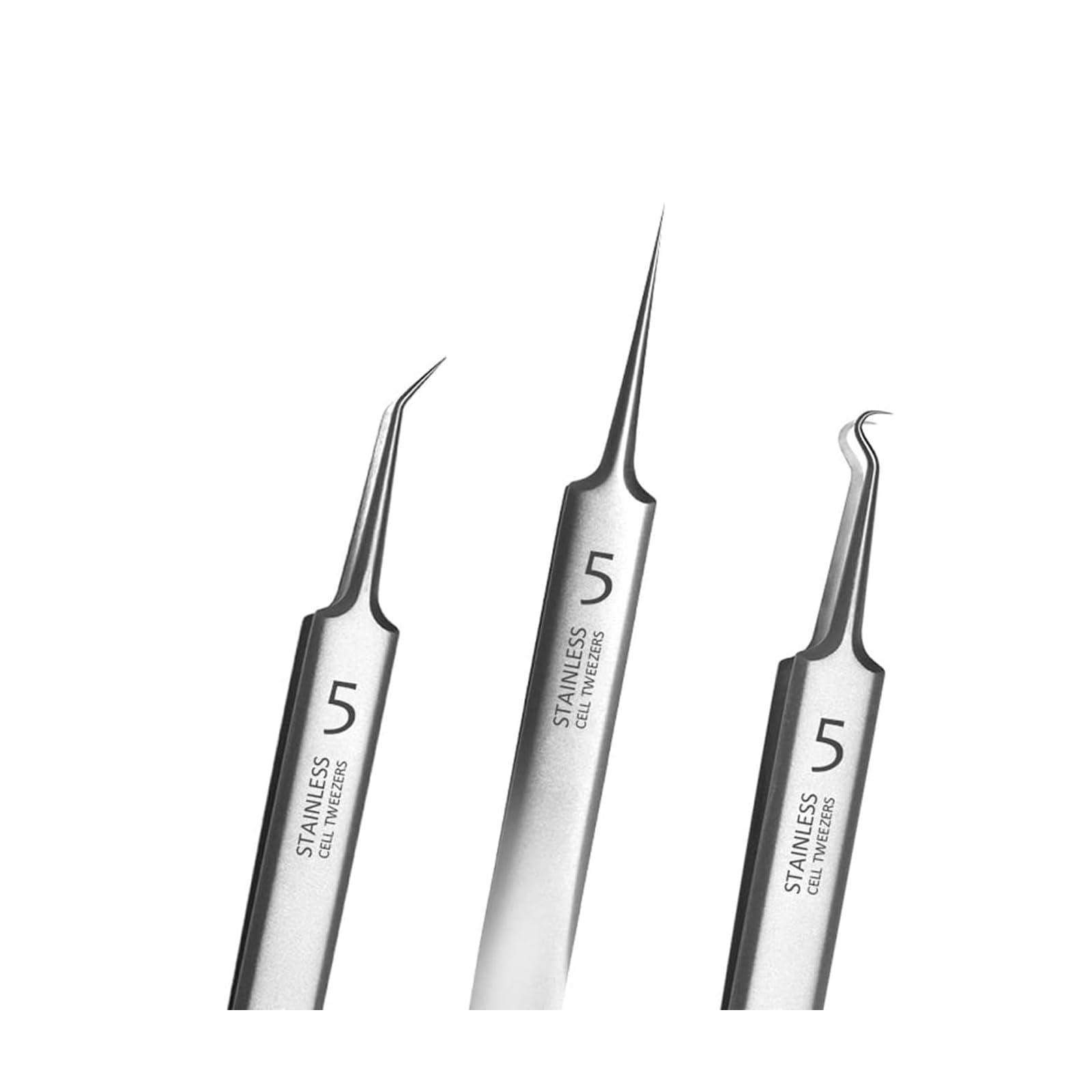Professional Facial Blackhead Remover Tweezer 3 Pcs Set Precision Face Tool Kit for Whiteheads Stainless Steel Makeup Tools