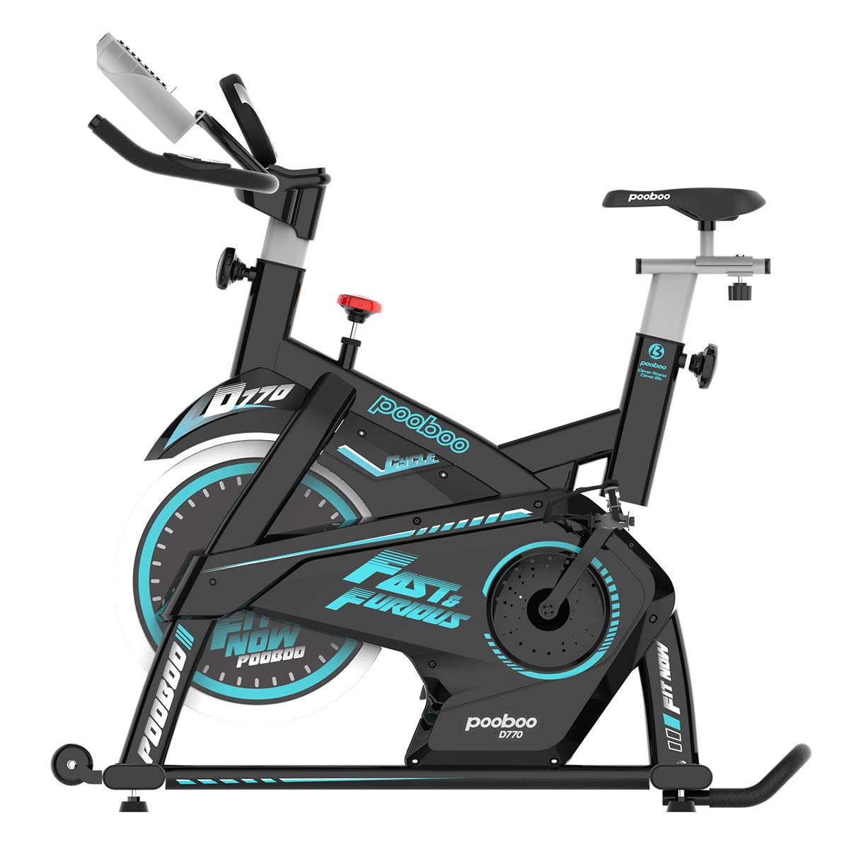 pooboo Pro Indoor Cycling Bike, Belt Drive Exercise Bike,Stationary Exercise Bicycle LED Display Heart Pulse Trainer Bike Flywheel Smooth Quiet … (770-6)