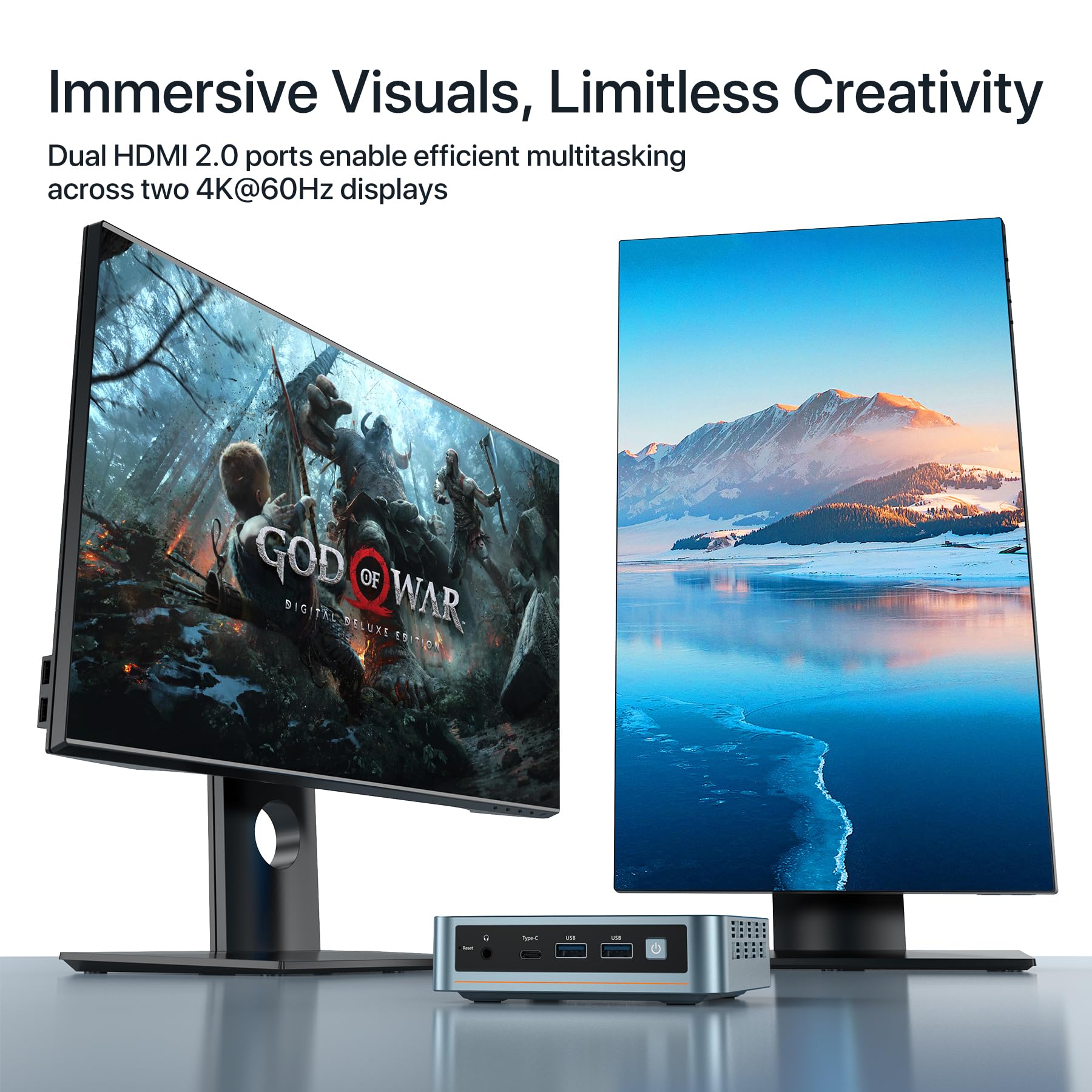 PELADN WI-6 Pro Mini PC, Intel 12th Gen Alder Lake- N100(up to 3.4GHz), 16GB DDR4 3200Mhz RAM 512GB M.2 PCIe SSD, Desktop Computer Support 4K Dual Display/USB3.2/WiFi 5/BT4.2/Win 11 Pro