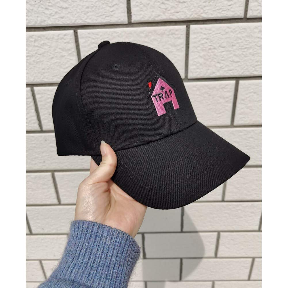SHENGQXGLL Trap House Baseball Cap Embroidery Trap Music 2 Album Rap Dad Hat Hip Hop Hat Snapback Cap (Black)