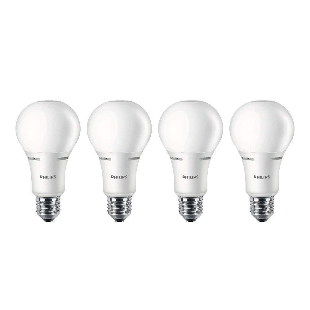 Philips LED High Lumen 3-Way Frosted A21 Bulb, Non-Dimmable, EyeComfort Technology, 2150 Lumen, 50W/100W/150W, E26 Base, 4-Pack