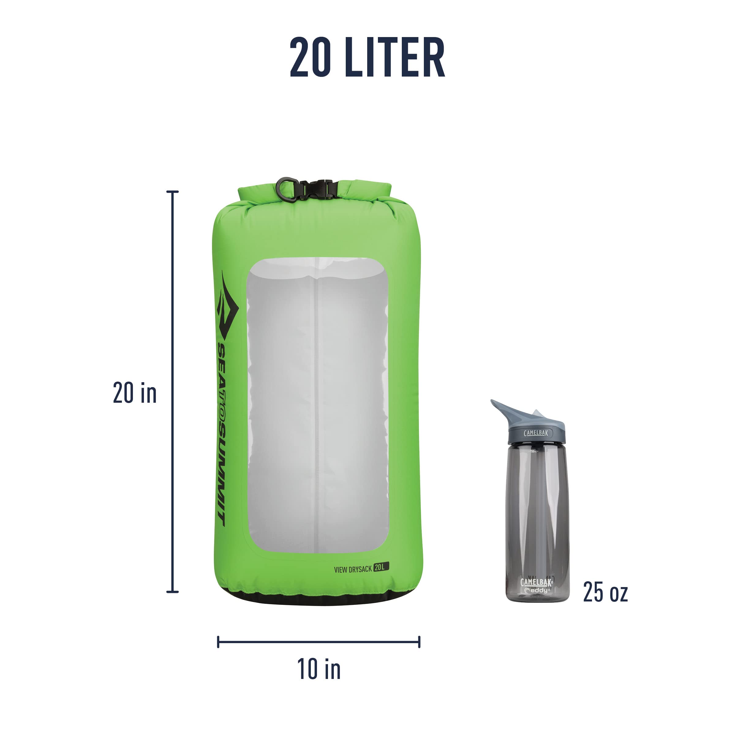 Sea to Summit View Dry Sack, See-Thru Dry Bag, 20 Liter, Apple Green