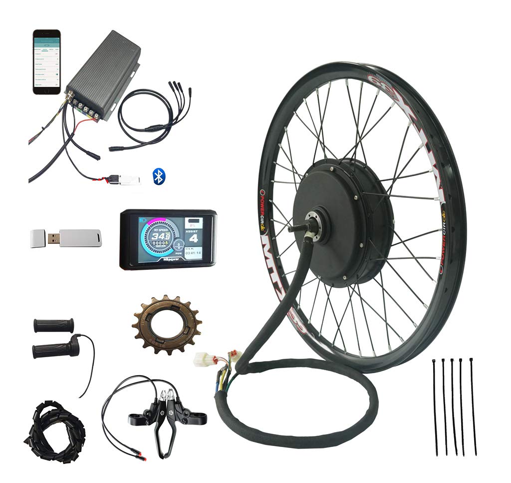 Programmable TFT Color Display Ebike 72v 5kw Rear Wheel Electric Bicycle Motor Kit 72V 5000W Electric Bike Conversion Kit (29inch)