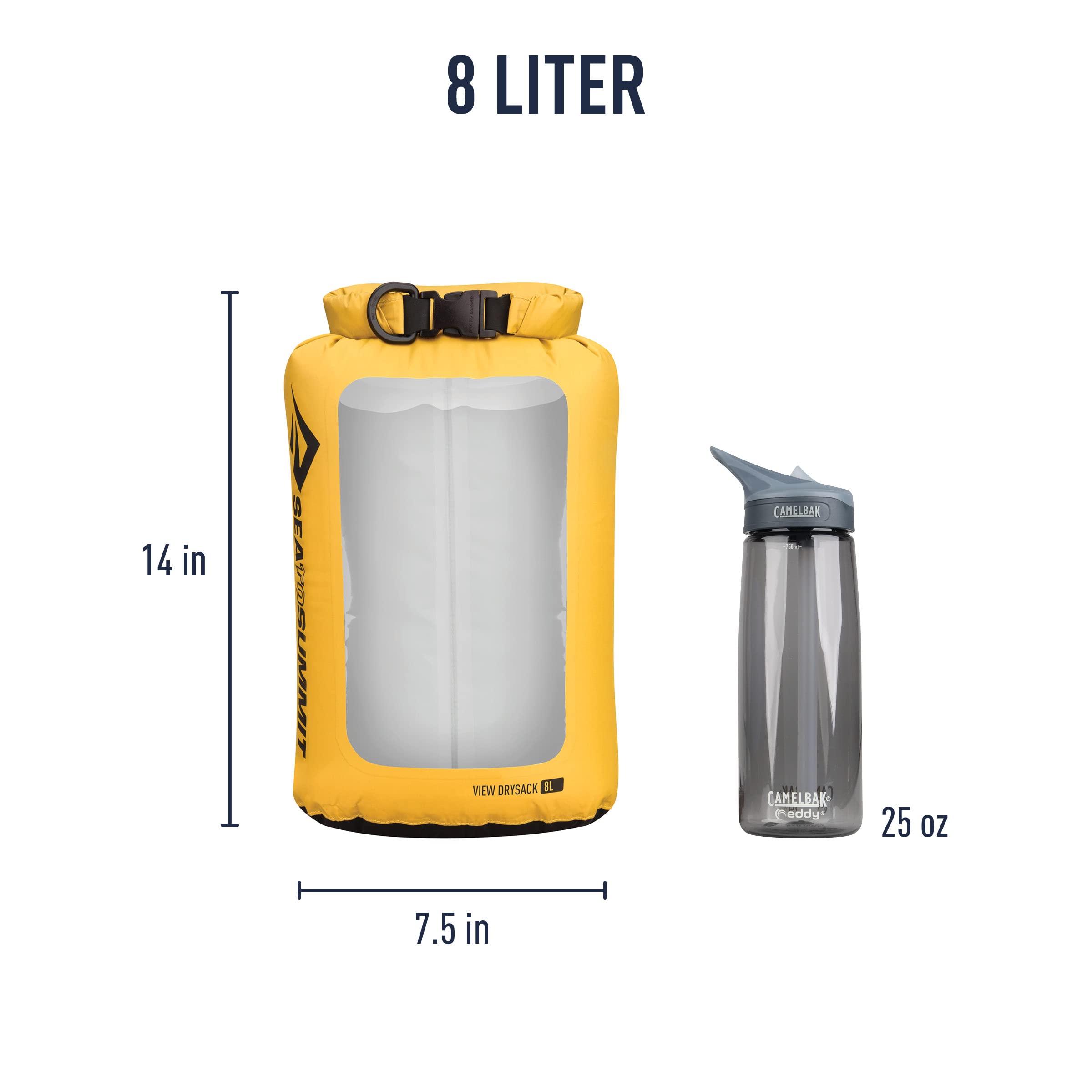 Sea to Summit View Dry Sack, See-Thru Dry Bag, 8 Liter, Yellow