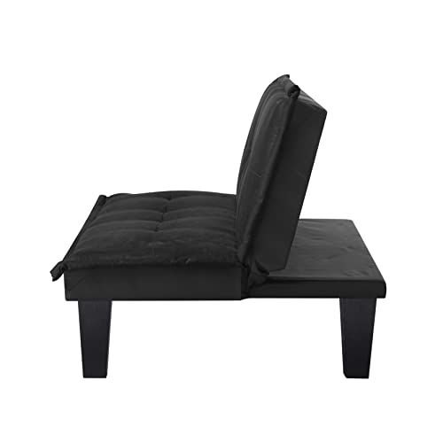 Penifun Sofa Bed, Sleeper Futon, Memory Foam Couch Convertible Loveseat for Compact Living Spaces Offices Apartments Dorm Bonus Room, Black