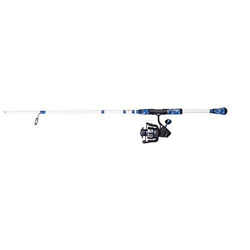 PENN Fishing Battle Spinning Reel and Fishing Rod Combo, black/white/blue, 4000 reel size - 7' - medium - 1pc (BTLIII4000LE701M)