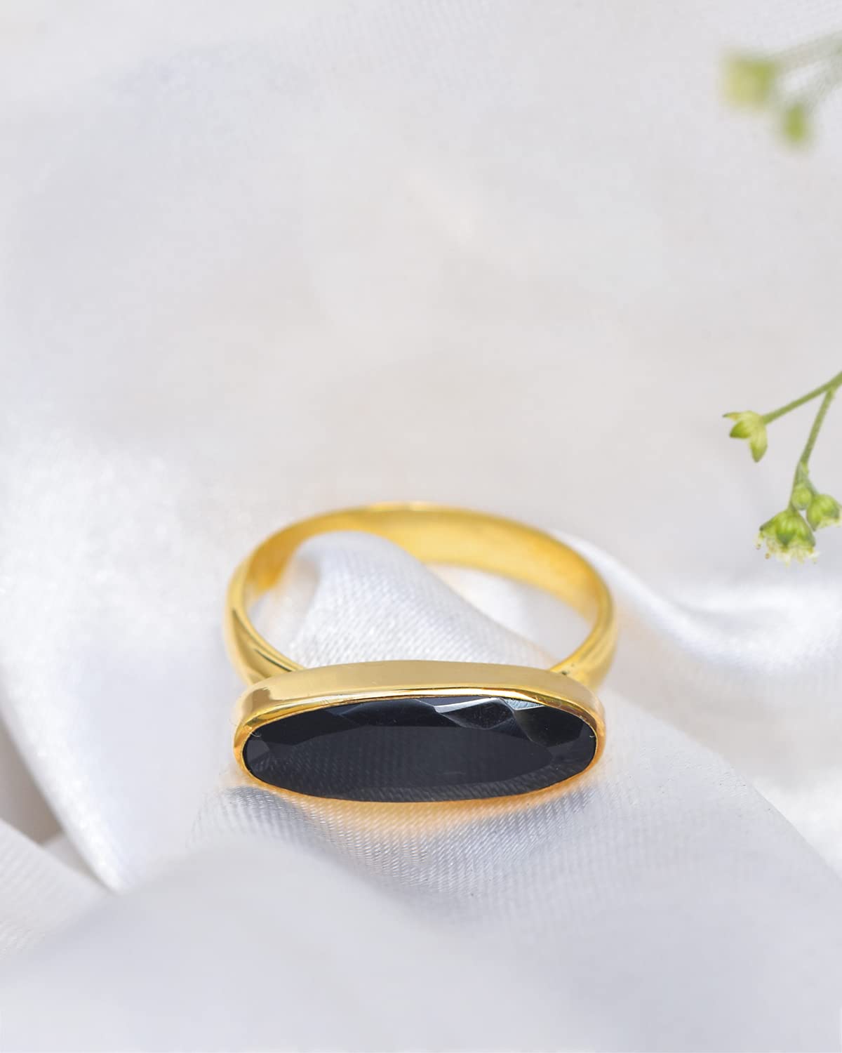 YoTreasure Natural Green Amethyst Ring 14k Gold Plated Over 925 Sterling Silver Gemstone Jewelry