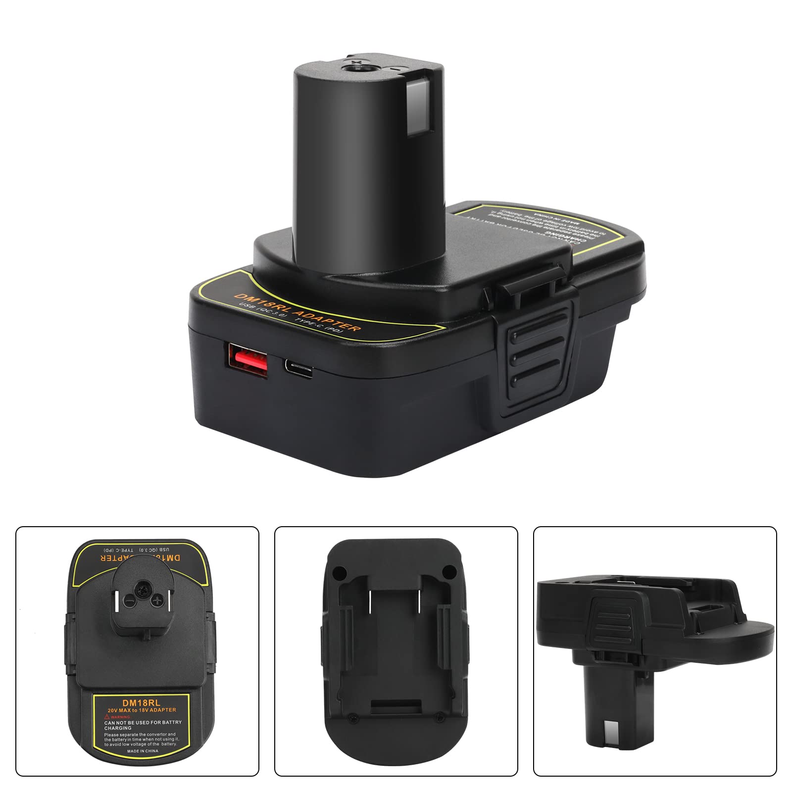 TENMOER DM18RL Battery Adapter for Dewalt to Ryobi Battery,for Dewalt 20V & Milwaukee M18 Battery Convert to Ryobi 18V P108 ABP1801 Battery