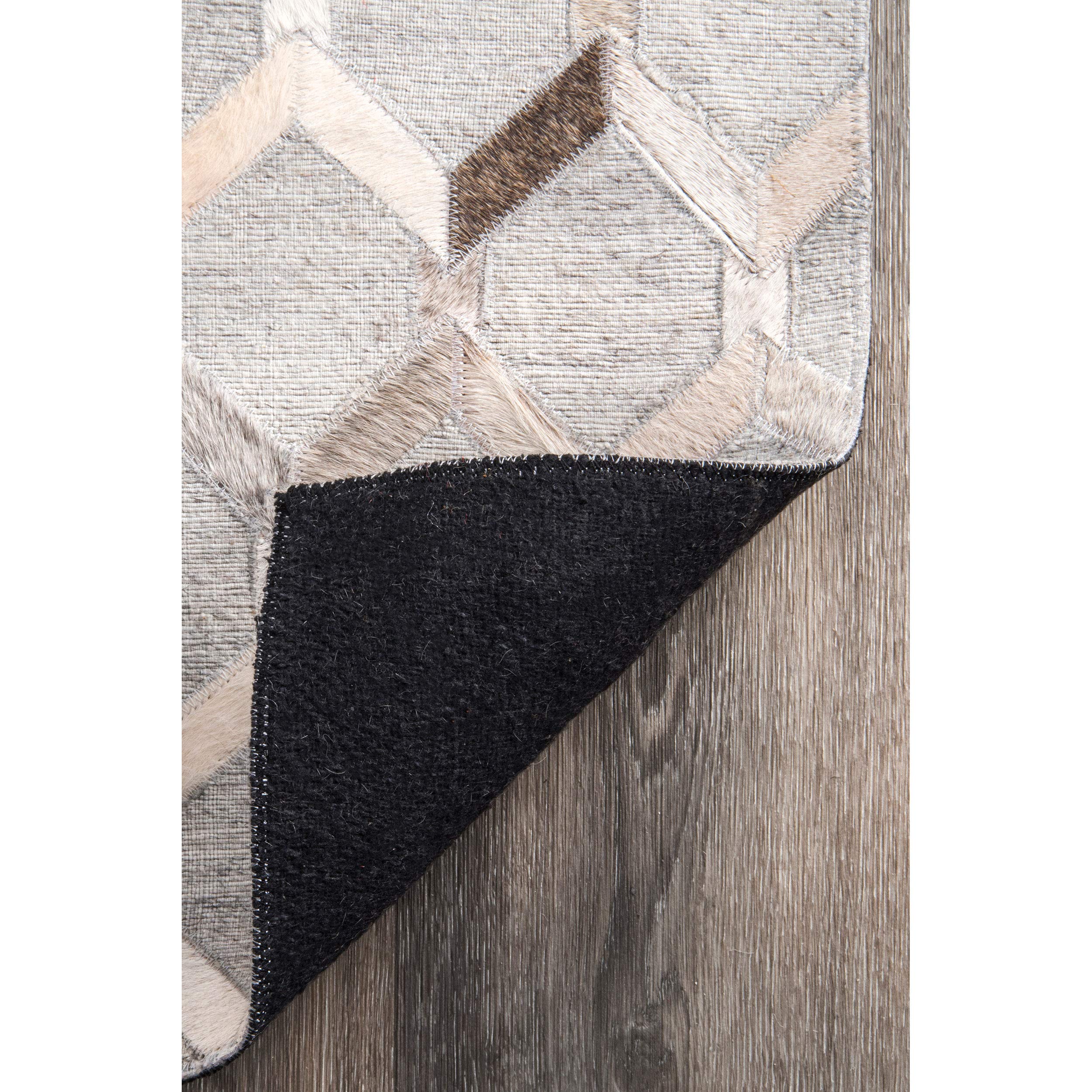 nuLOOM Grenier Modern Cowhide Area Rug, 5x8, Grey
