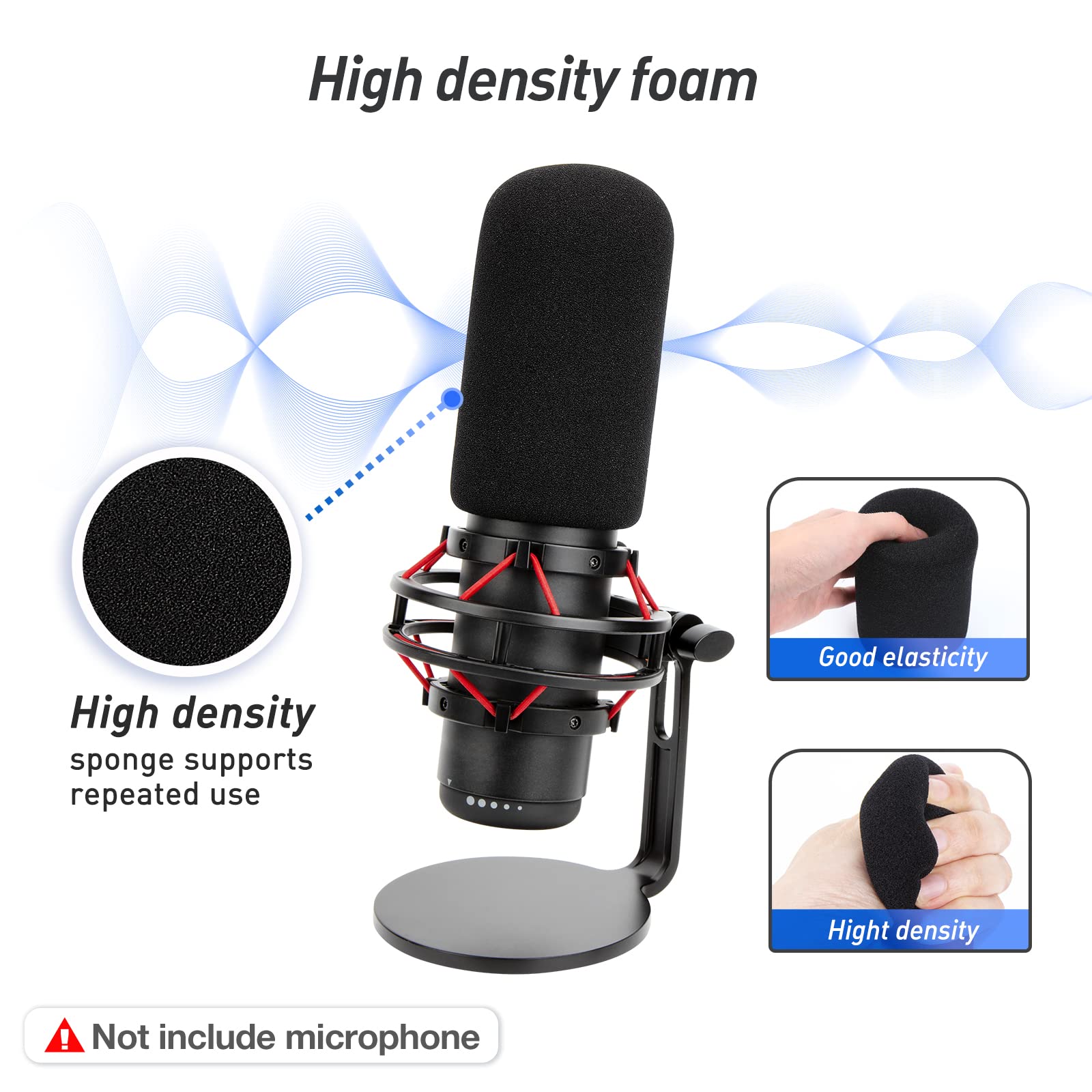 SUNMON HyperX QuadCast Boom Arm,Adjustable Suspension Microphone Boom Arm for HyperX QuadCast, QuadCast S Boom Arm – Upgrade C Clamp, 2 Cable Ties, Pop Filter Cover Compatible with HyperX Microphone