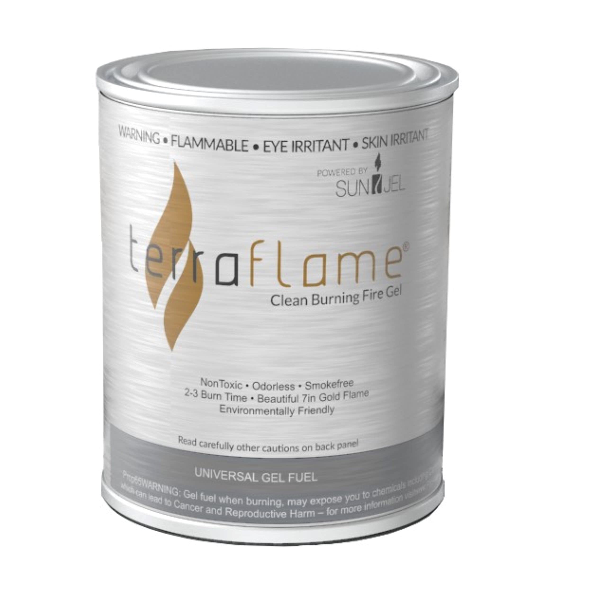 TerraFlame Pure Gel Fuel | Clean-Burning & Smoke-Free | Fuel for Fireplace, Fire Log Inserts & Fire Bowl | (13 oz. - Pack of 6)