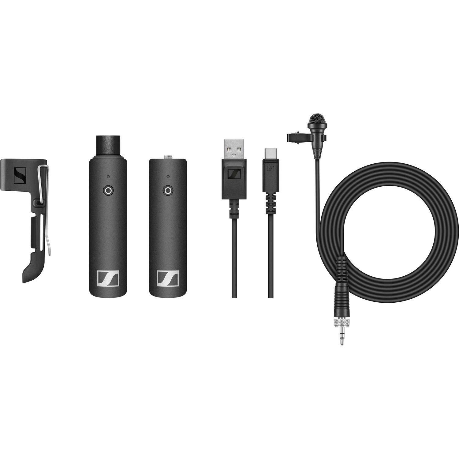 Sennheiser XSW-D LAVALIER SET Wireless Microphone with RAVPower Luster 6700mAh Charger & Fastener Straps 10-Pack Bundle