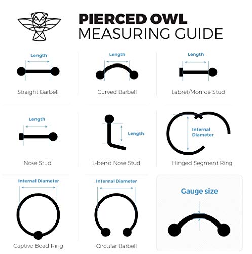 Pierced Owl 18GA EO Gas Sterilized G23 Implant Grade Titanium Bezel Set Crystal Top Nose Screw (Aquamarine)