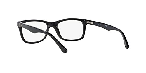 Ray-Ban RX5228 Square Prescription Eyeglass Frames, Black/Demo Lens, 55 mm
