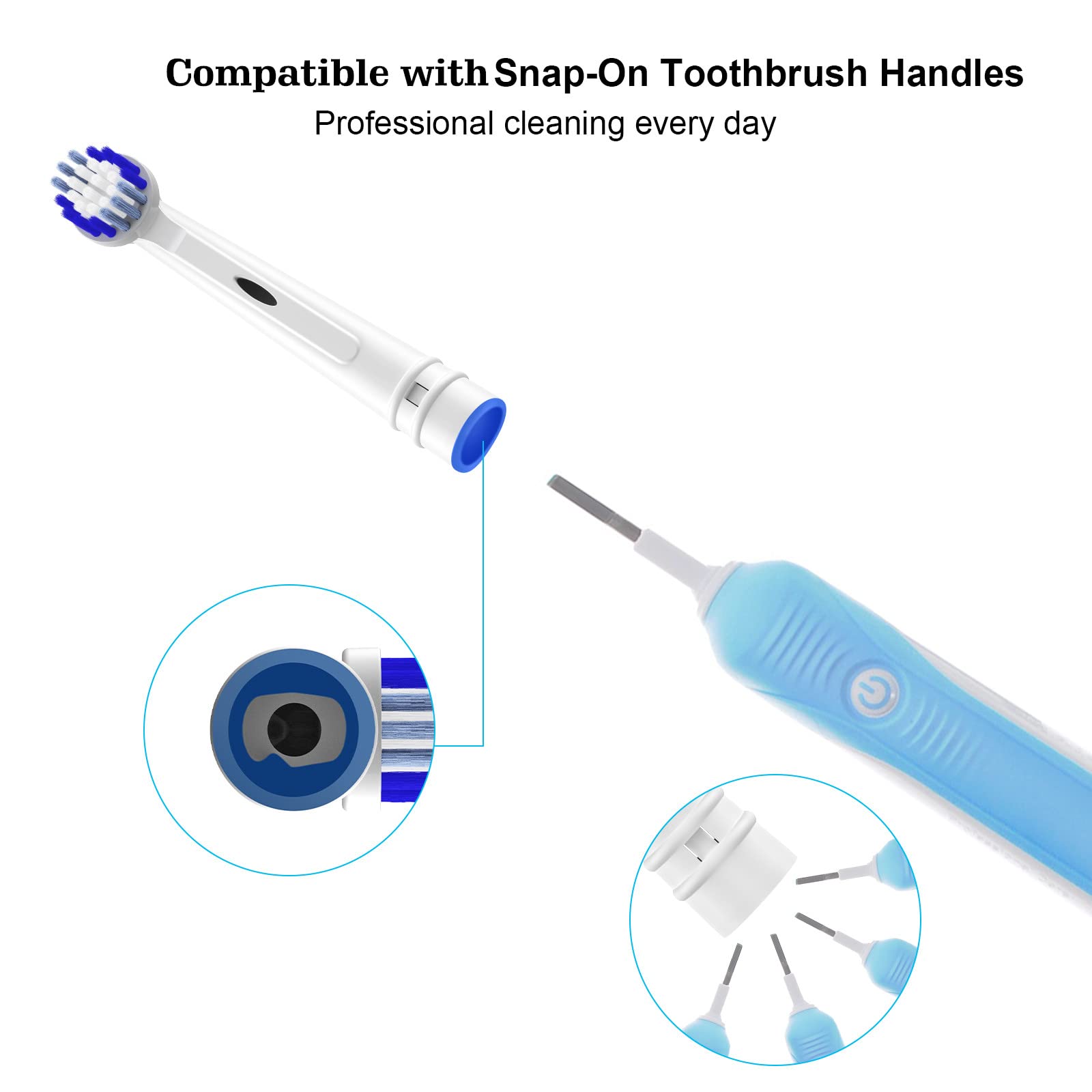 Replacement Toothbrush Heads Compatible with Oral B Braun, 4 Pack Professional Electric Toothbrush Heads Sensitive Clean Brush Heads Refill for Oral-B 7000/Pro 1000/9600/ 500/3000/8000