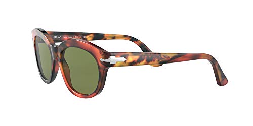 Persol PO3250S Square Sunglasses, Brown Tortoise/Green, 55 mm