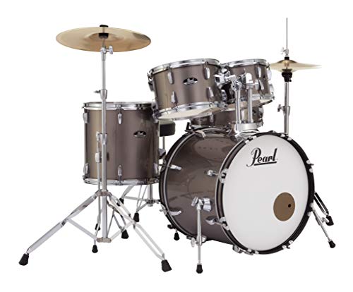 Pearl Roadshow Drum Set 5-Piece Complete Kit with Cymbals and Stands, Bronze Metallic (RS505C/C707)
