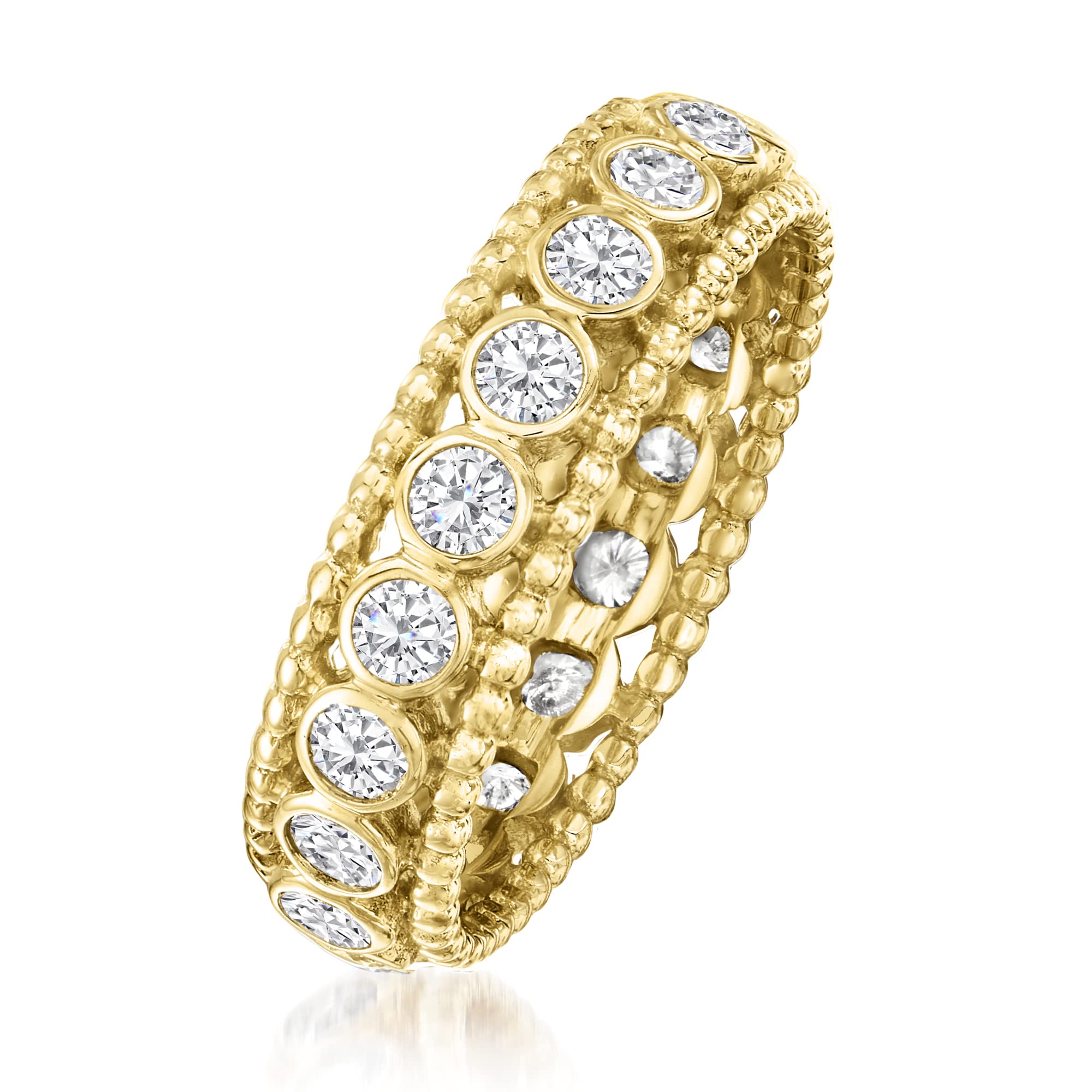 Ross-Simons 1.00 ct. t.w. Bezel-Set Diamond Eternity Band in 14kt Yellow Gold. Size 5