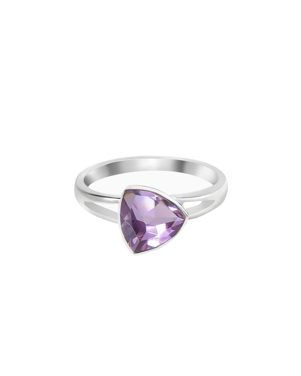 YoTreasure Natural Trillion Shape Swiss Blue Topaz Ring 925 Sterling Silver Jewelry