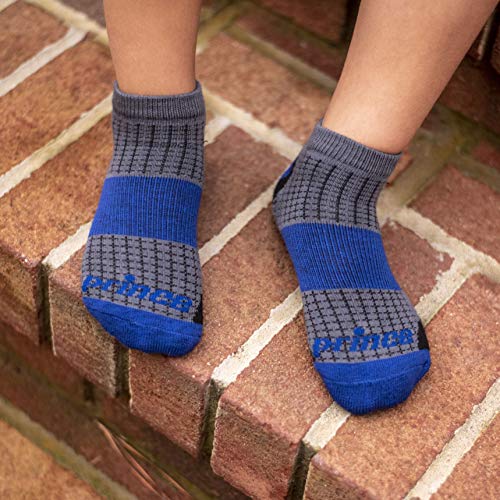 Prince Boys' Low Cut Athletic Socks for Active Kids (3-9 (Big Boys), Grey)
