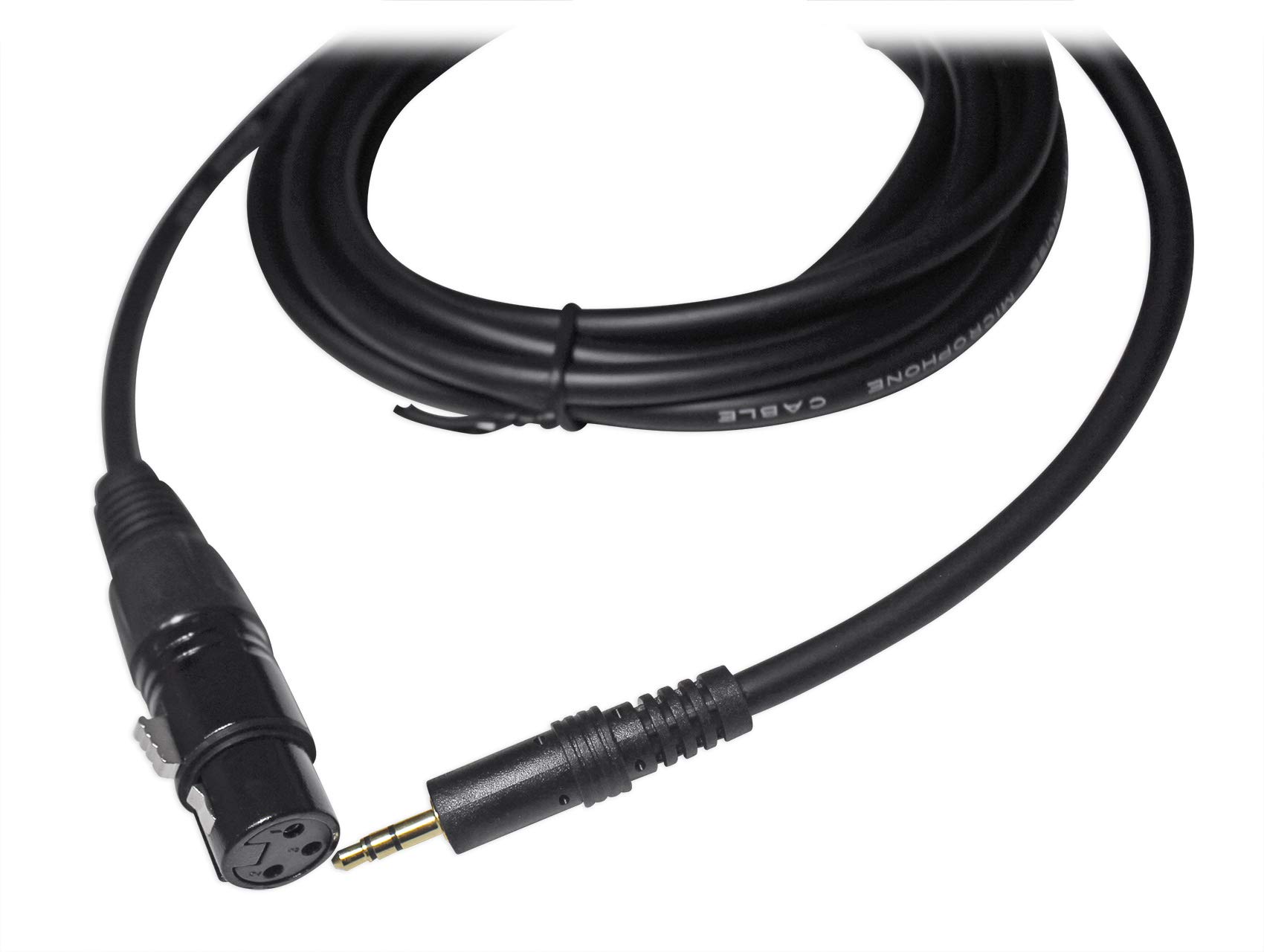 ROCKVILLE 10 Ft. Metal XLR Female to 1/8" TRS Cable-100% Copper (RXLR-AUX),Black
