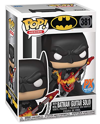 POP DC Heroes: Death Metal Batman with Guitar (PX Previews Exclusive) Funko Pop! Vinyl Figure (Bundled with Compatible Pop Box Protector Case), Multicolor, 3.75 inches