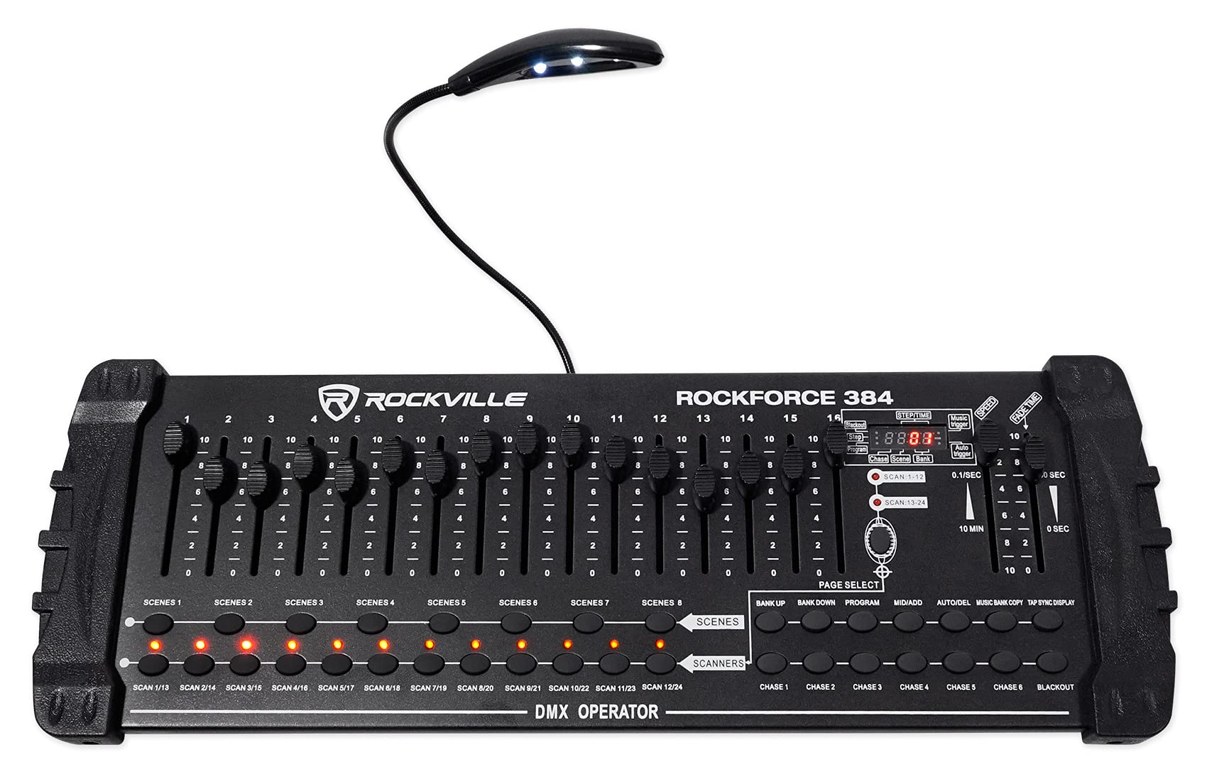 Rockville ROCKFORCE 384 Channel DMX Controller+Rechargeable Receiver+Transmitter